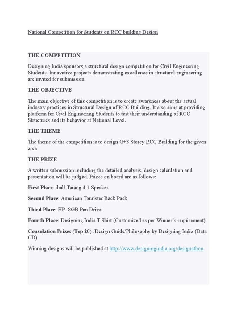 Problem Statement Regarding RC Structure | PDF | Portable Document ...