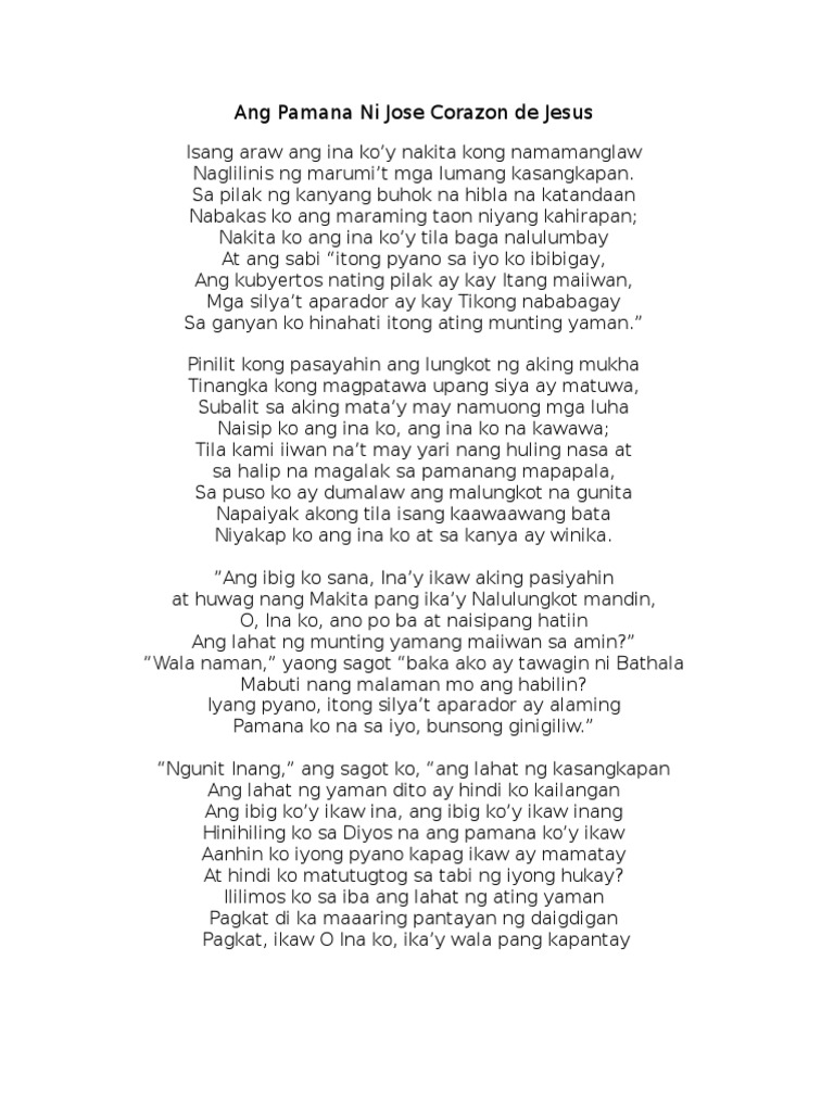 Ang Pamana Ni Jose Corazon de Jesus | PDF