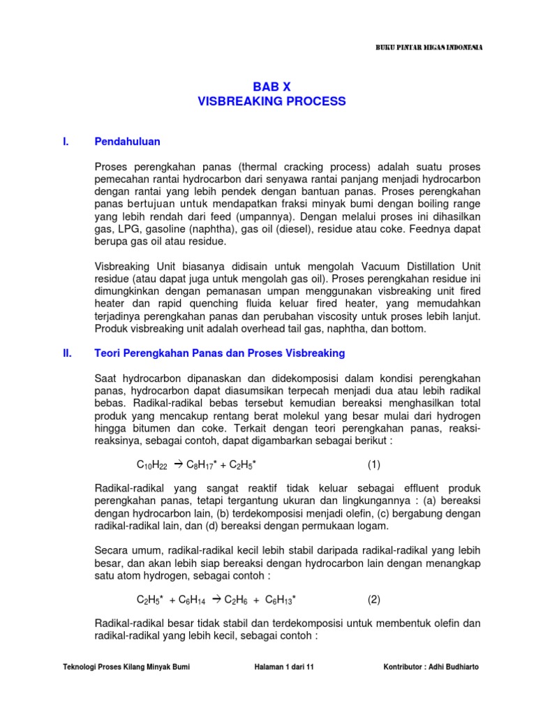 Refinery 11 Visbreaking Process | PDF