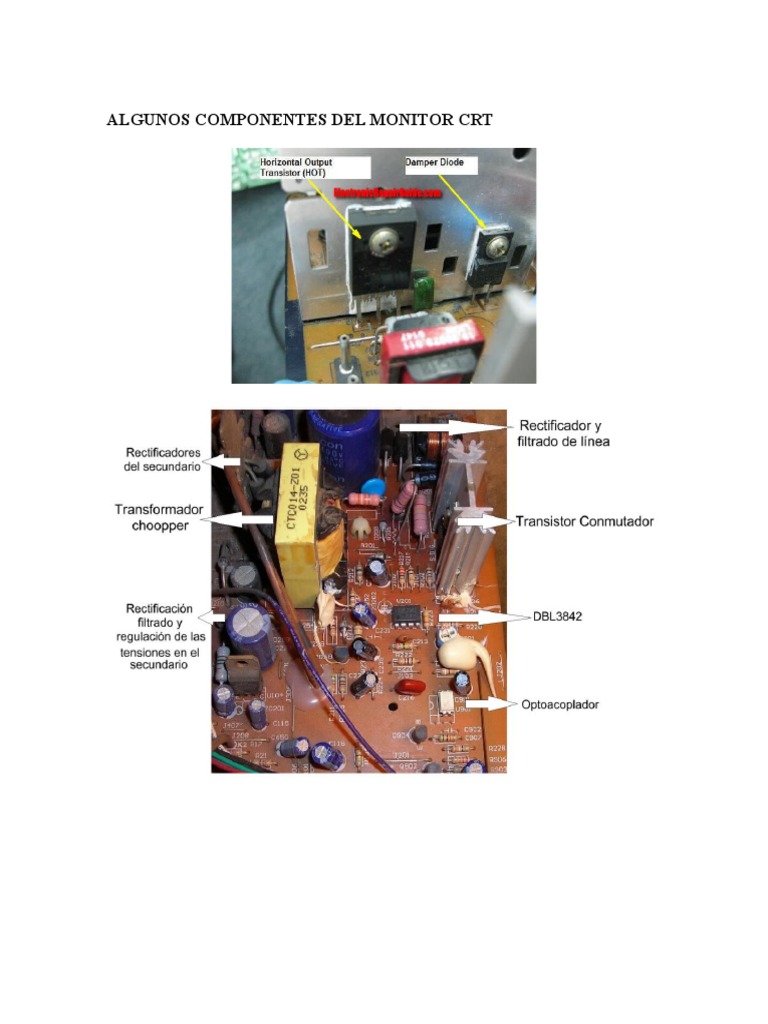 Algunos Componentes Del Monitor CRT | PDF | voltaje | Corriente eléctrica