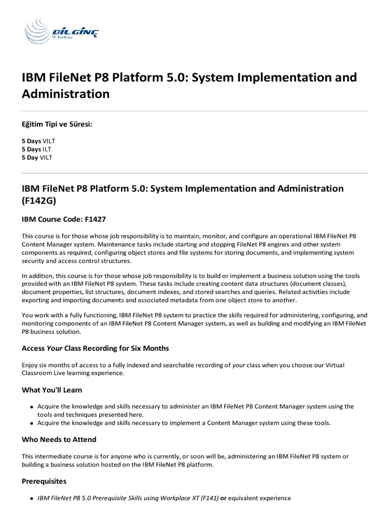 IBM FileNet P8 Platform 5.0 - System Implementation and Administration | PDF | Metadata ...