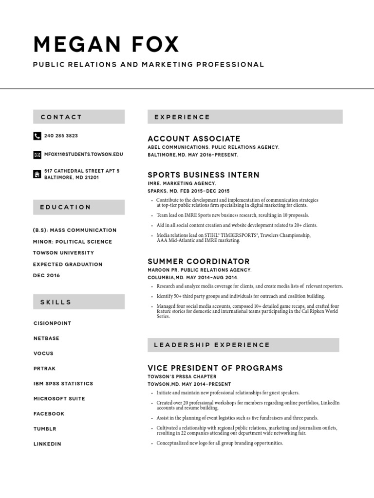 Megan Fox Resume 1 | PDF | Career & Growth | Social Science