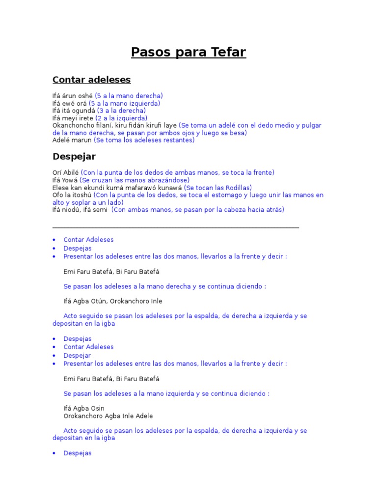 Pasos para Tefar | PDF | Deportes | Agitación