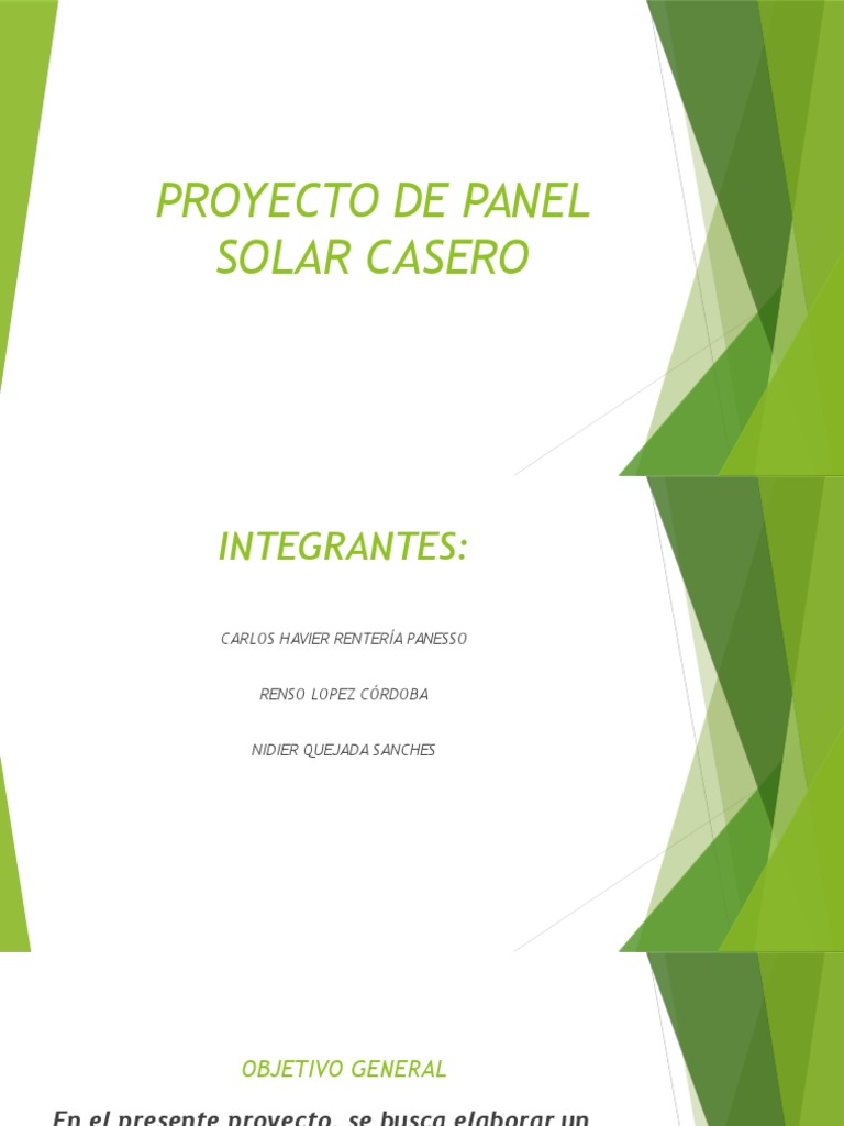 Proyecto de Panel Solar Casero | PDF | Energía solar | Panel solar
