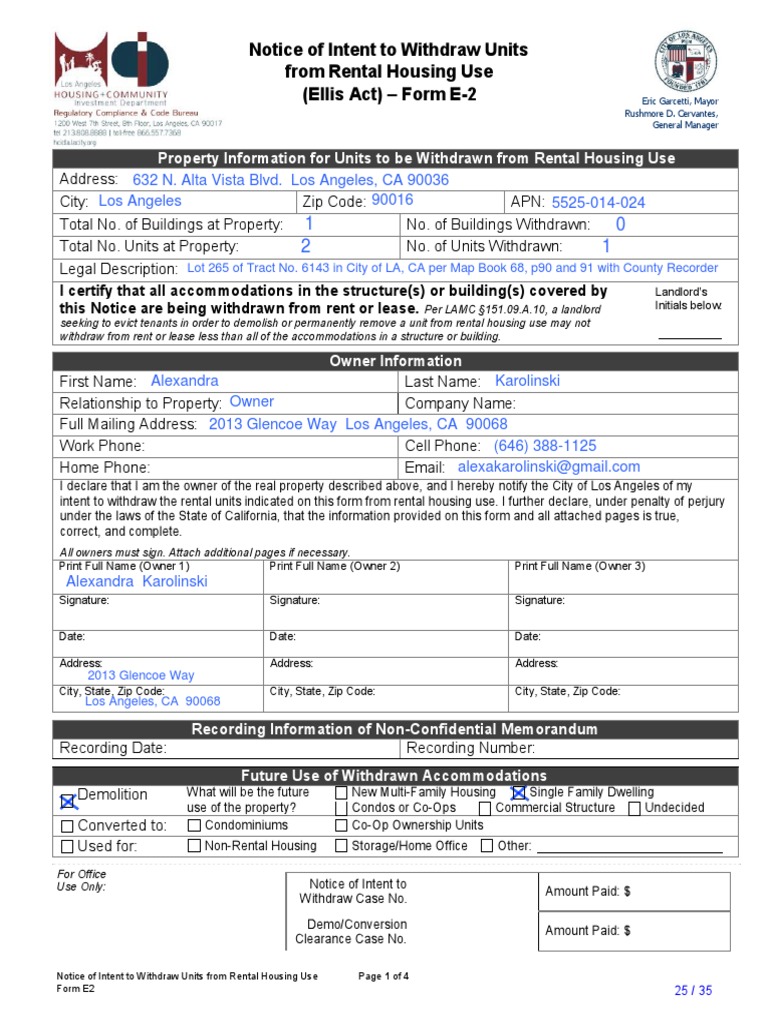Form E-2 - For Initials+signatures | PDF | Leasehold Estate | Eviction