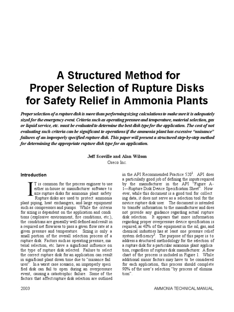 Proper Selection of Rupture Disks | PDF | Vacuum | Valve