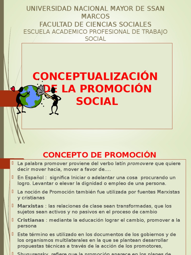 Conceptualizacion de Promocion Social | PDF | Trabajo Social | Comunidad