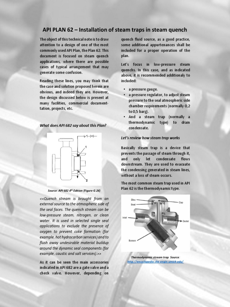 API PLAN 62 - Installation of Steam Traps in Steam Quench | Download Free PDF | Steam | Valve