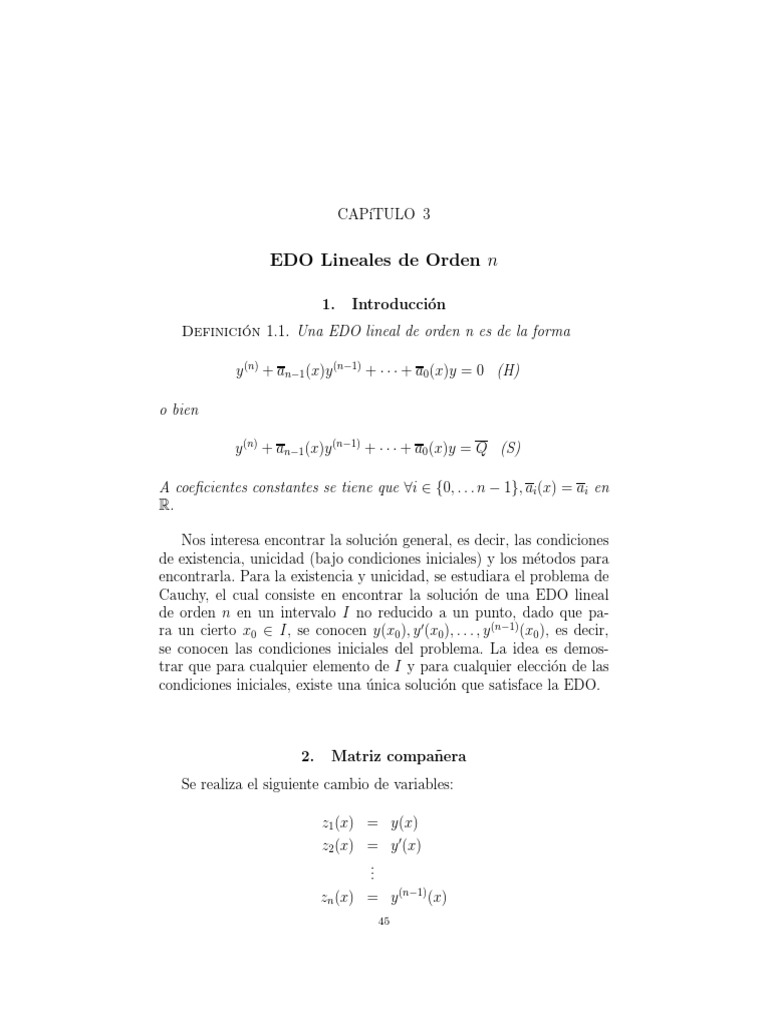 Cap3 EDO 2007 | PDF | Álgebra lineal | Análisis complejo