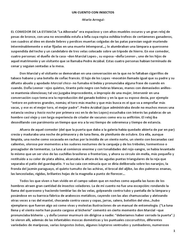 Un Cuento Con Insectos | PDF | Luna | Vacas
