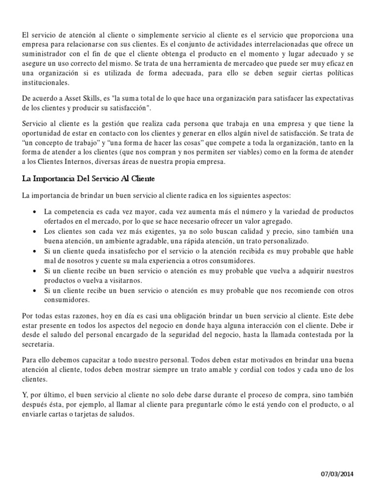 Claves para un Servicio al Cliente Excepcional | PDF | Servicio al Cliente | Cliente