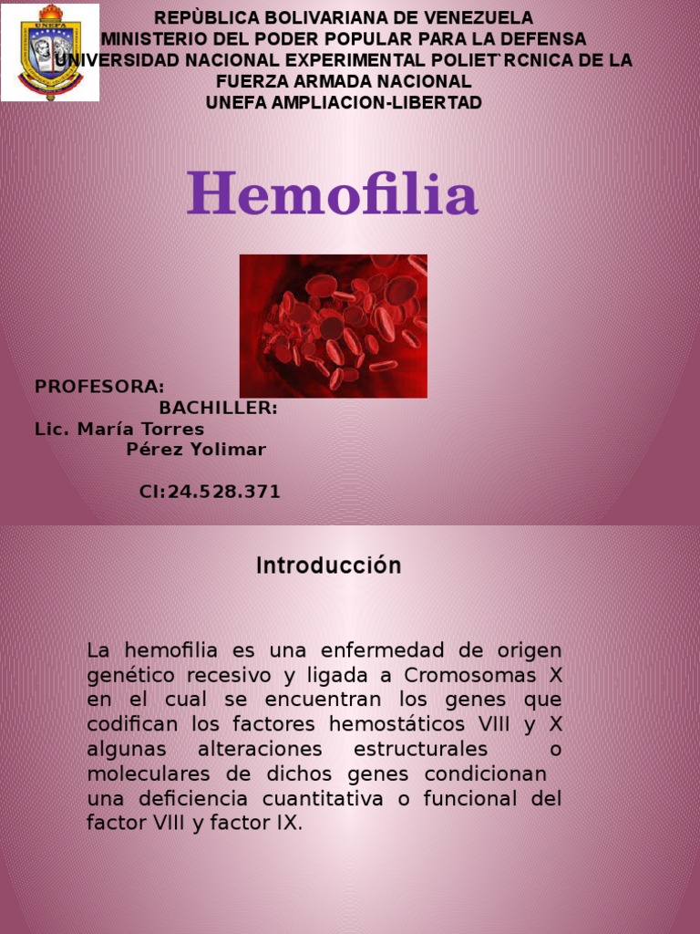 Caso Clinico Hemofilia | Descargar gratis PDF | Hemofilia | Coagulación