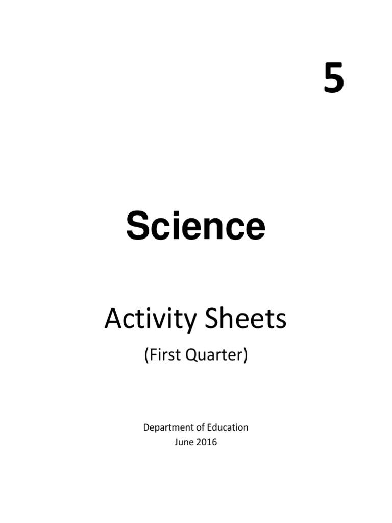 Science 5 Activity Sheets v1.0 | PDF | Properties Of Water | Liquids
