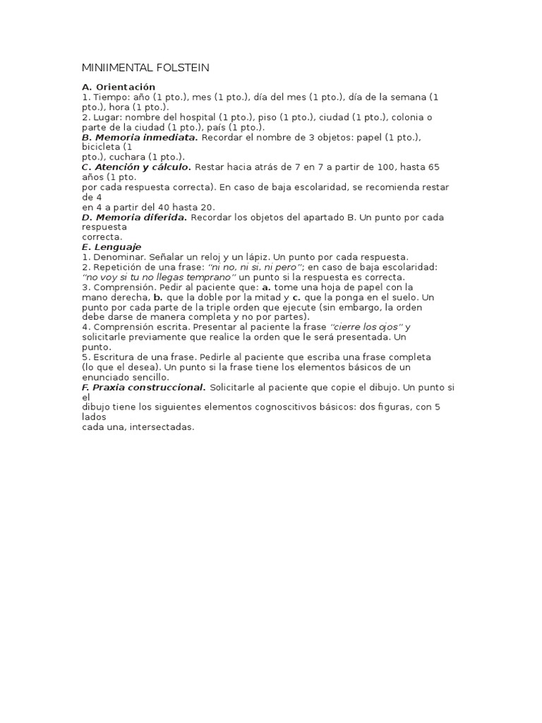 Miniimental Folstein | PDF | Science | Ciencia y Tecnología