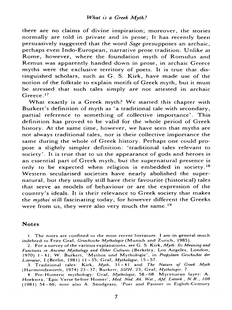 What Is A Greek Myth?: Notes | PDF | Mythology | Greek Mythology