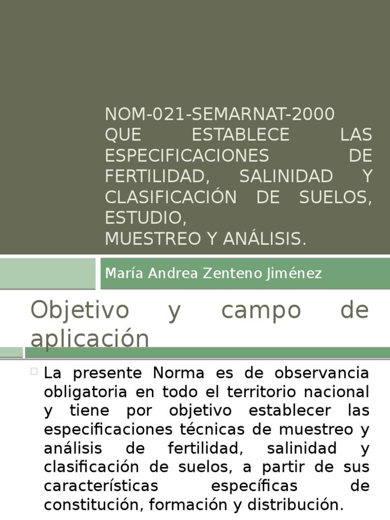 Norma Oficial Mexicana NOM-021-SEMARNAT-2000 | PDF | Valoración | Química