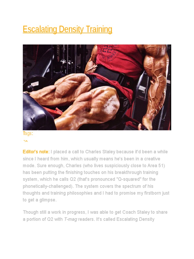 Escalating Density Training | PDF | Physical Exercise | Mass