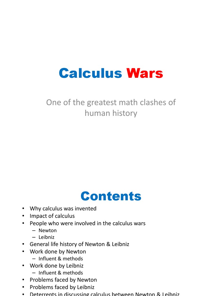 The Calculus Wars - A Powerpoint Presentation by M. Kim and J. Choi ...