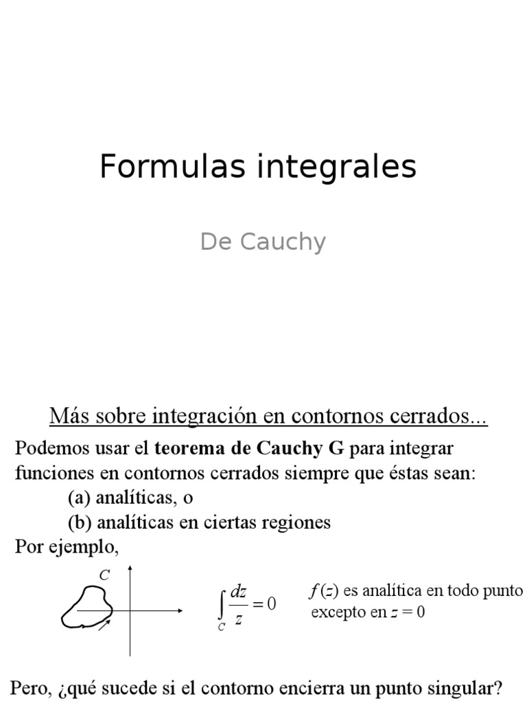 Formulas Integrales de Cauchy | Integral | Conceptos matemáticos