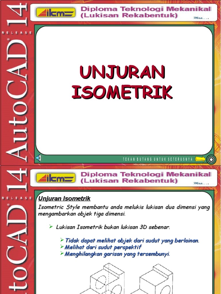 Panduan Lukisan Isometrik AutoCAD | PDF | Metode & Bahan Ajar