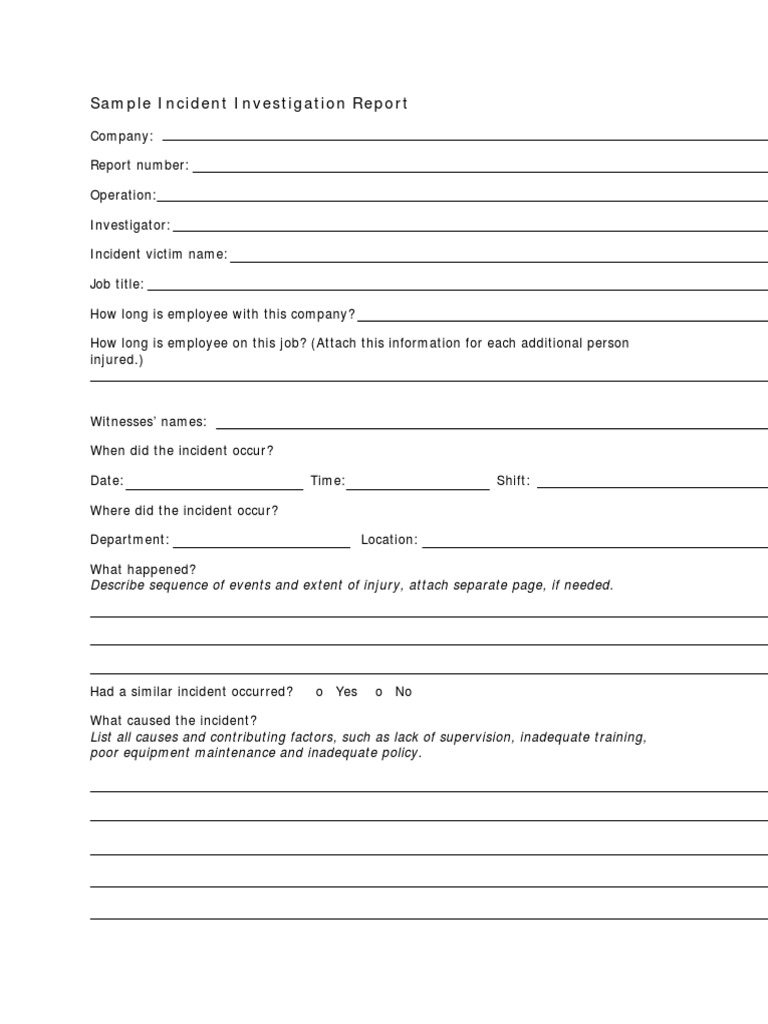Sample Incident Investigation Report PDF | PDF