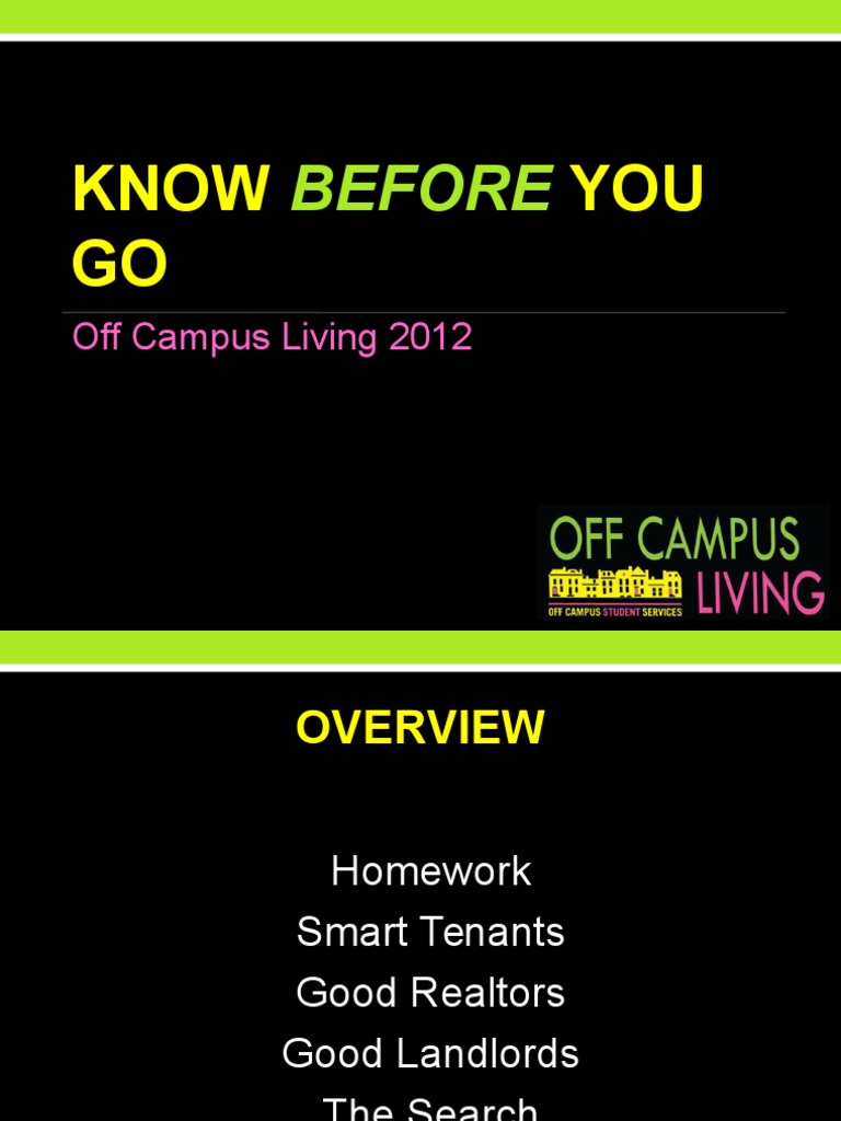 Know Before You Go | PDF | Landlord | Lease