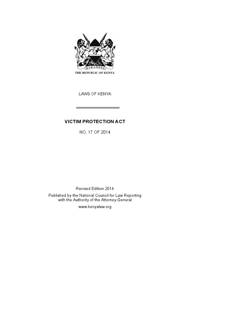 Kenya Victim Protection Act 2014 | PDF | Victimology | Restorative Justice