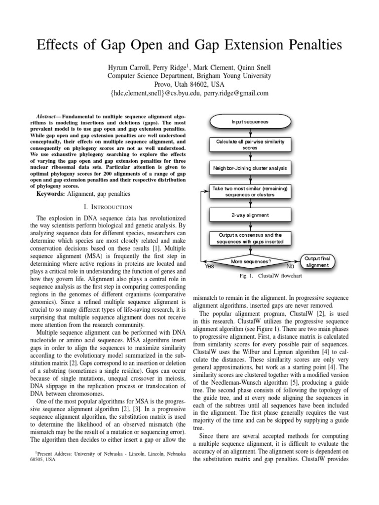 Effects of Gap Open and Gap Extension Penalties | PDF | Sequence ...