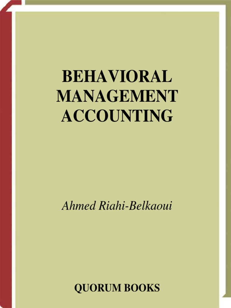 Belkaoui Behavioral Management Accounting | PDF | Management Accounting ...
