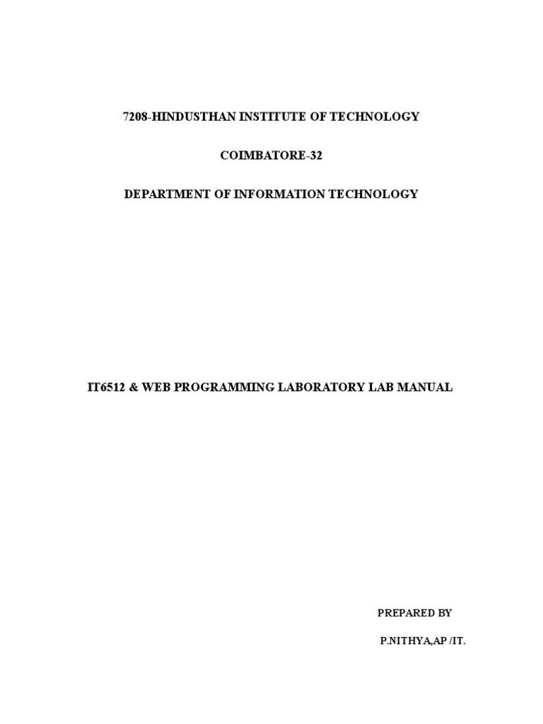 WP Lab Manual | PDF | Xml Schema | Xml