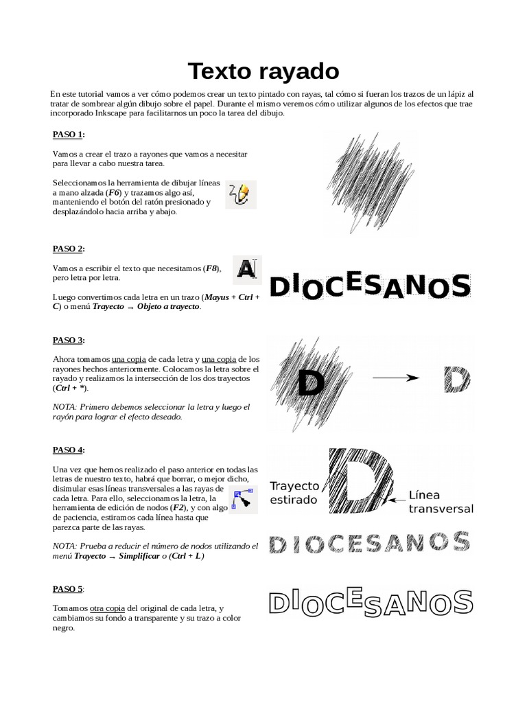 Texto con Letras Rayadas en Inkscape | PDF | Herramientas | Software