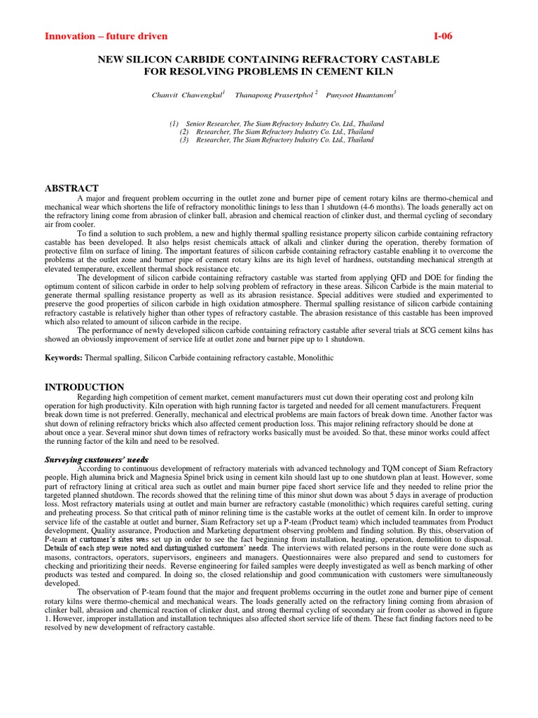 SIC Refractory Castable | PDF | Refractory | Silicon