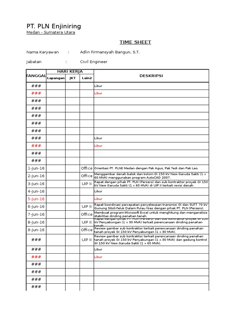 Time Sheet Form | PDF