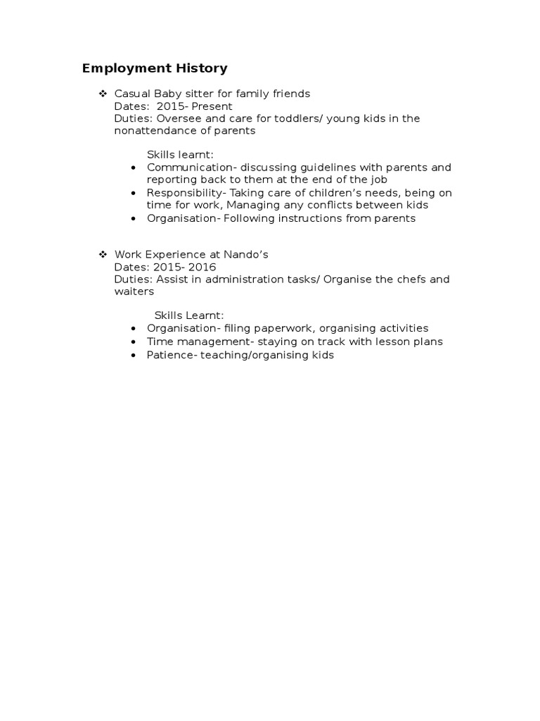 Employment History | PDF