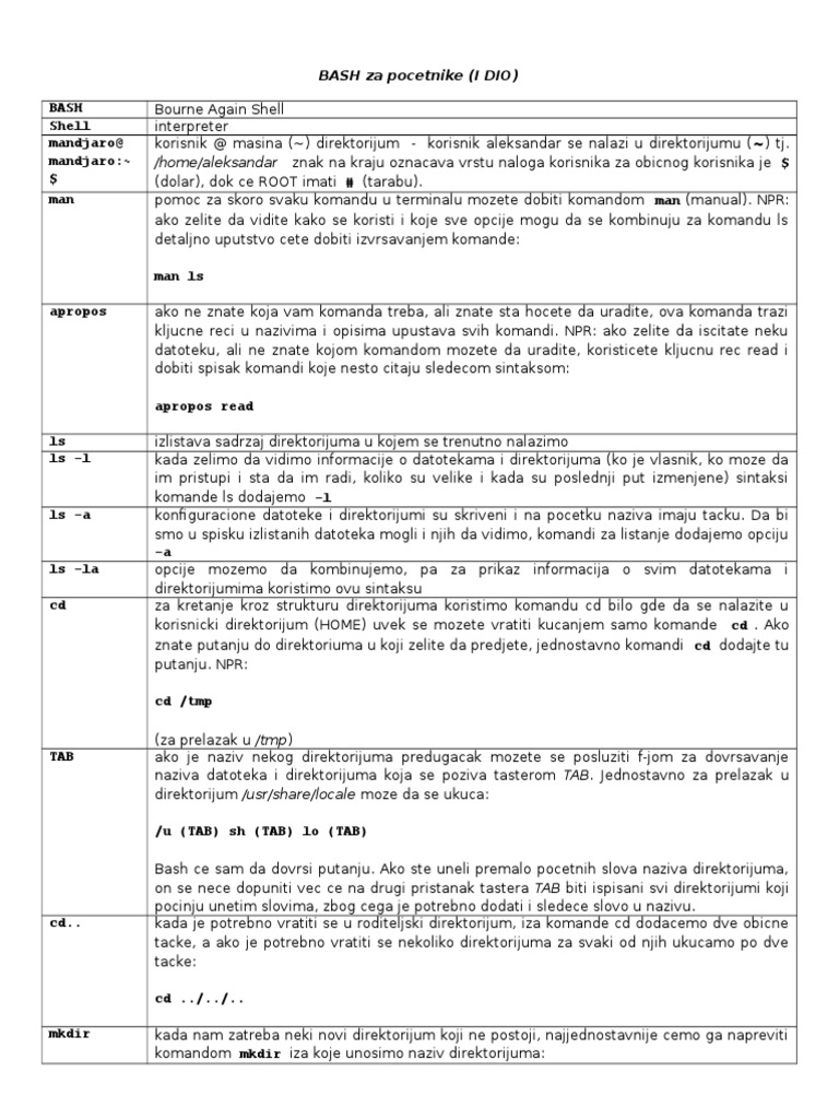 Bash Za Pocetnike | PDF