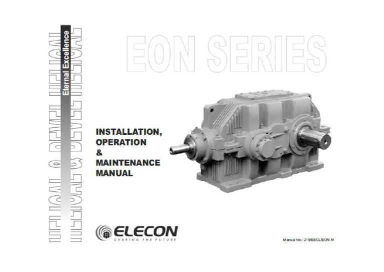 Elecon EON Series Gearbox Manual Page 1 | PDF