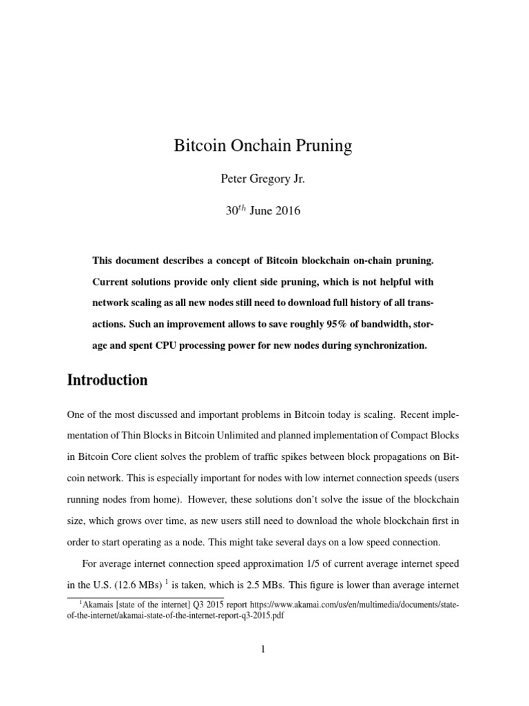 Bitcoin On-Chain Pruning | PDF | Blockchain (Database) | Bitcoin
