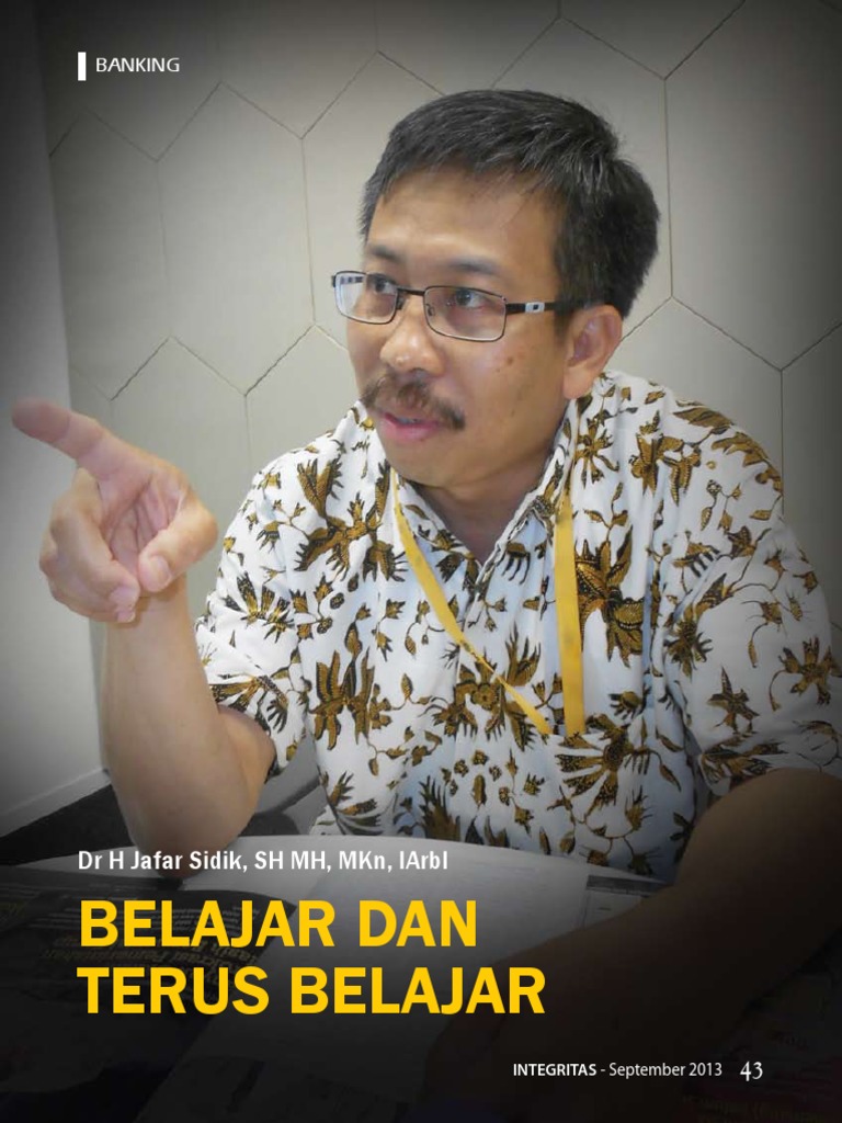 Tokoh INTEGRITAS: DR H Jafar Sidik, SH MH, MKN, IArbI | PDF