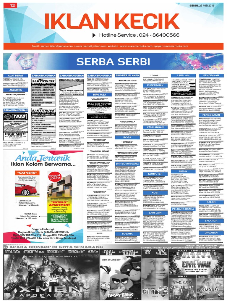 Iklan Baris Suara Merdeka Hari Ini | PDF