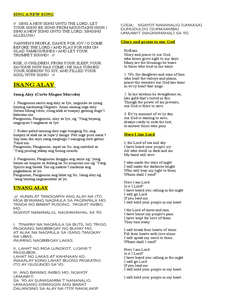 Isang Alay Lyrics | PDF
