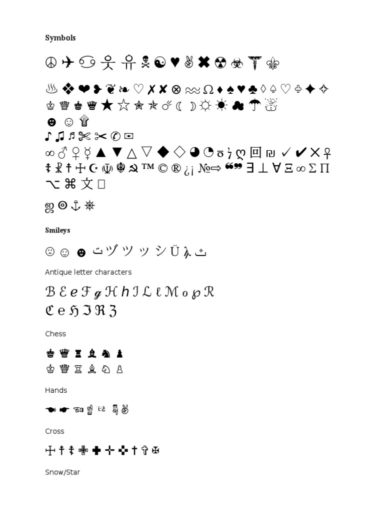 Facebook Symbols | PDF | Computing And Information Technology