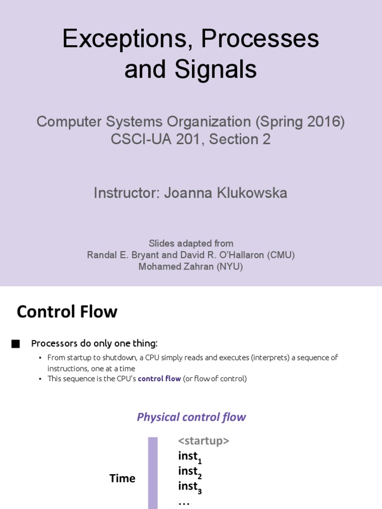 Lecture07 Processes 1 Proc | PDF | Process (Computing) | Multi Core Processor
