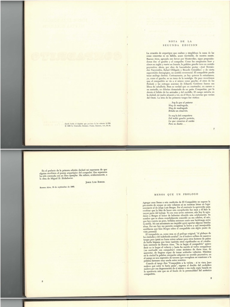El Compadrito, Jorge Luis Borges | PDF