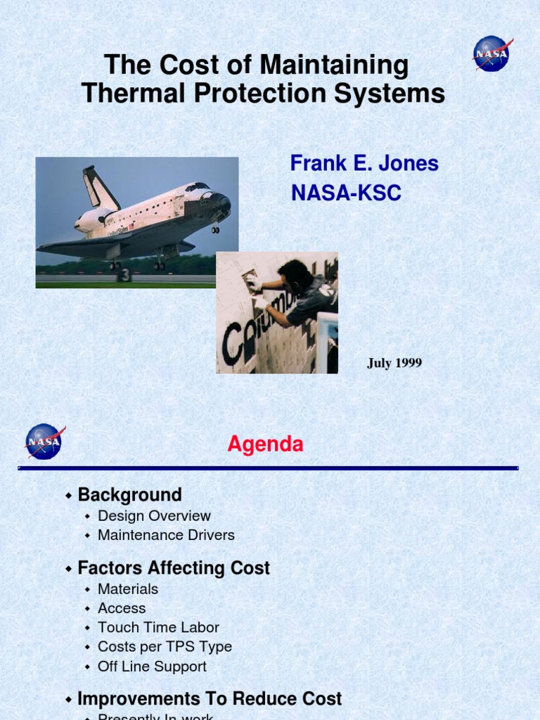 The Cost of Maintaining Thermal Protection Systems | PDF | Space ...