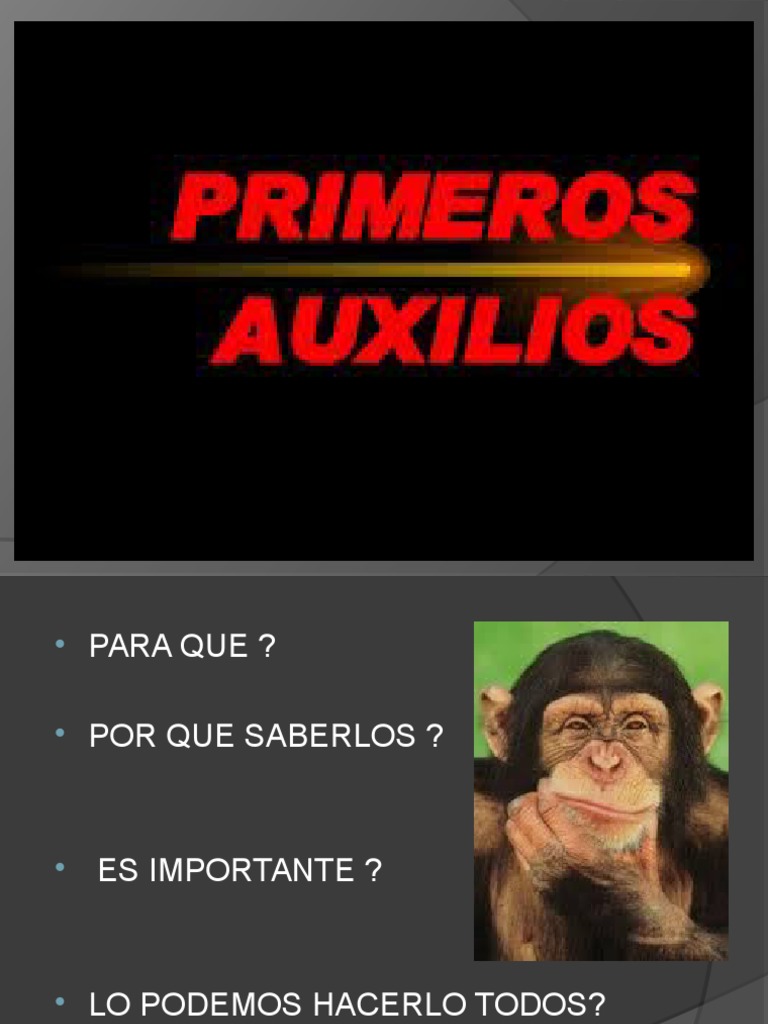 Diapositivas de Primeros Auxilios | PDF | Lesión | Reanimación cardiopulmonar