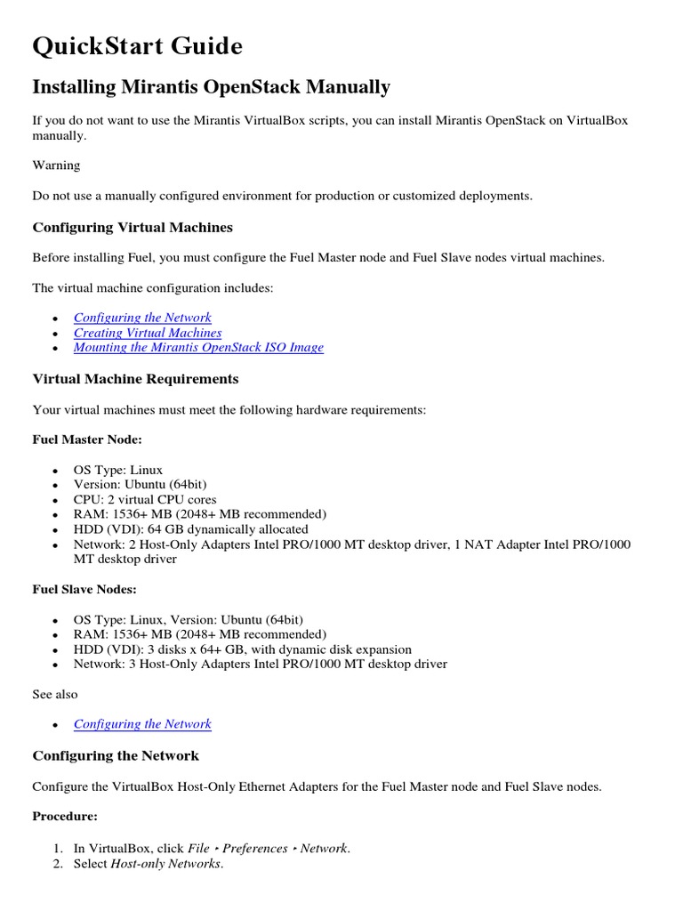 Manual Mirantis OpenStack Installation Guide | PDF | Open Stack ...