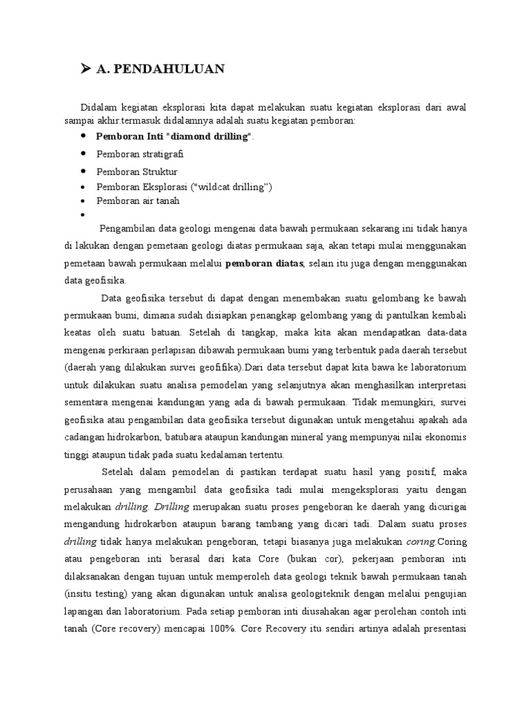 Geologi Pemboran Inti | PDF