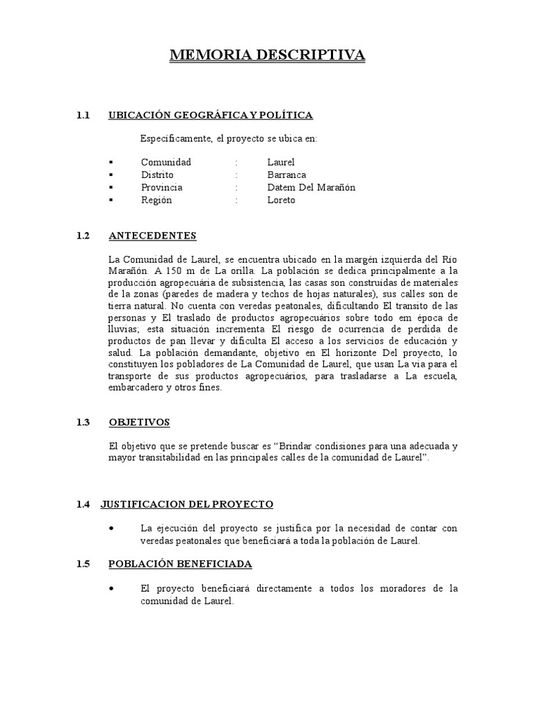 Memoria Descriptiva Legal | PDF | edificio | Materiales de construcción
