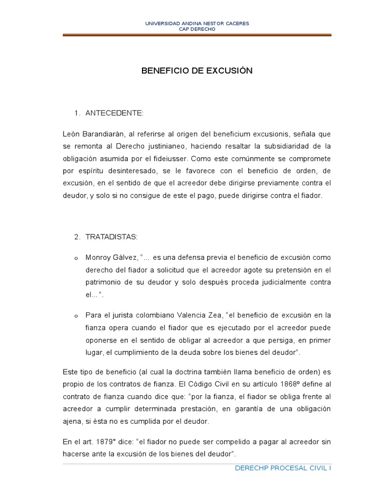 Beneficio de Excusión II | PDF | Pagos | Virtud