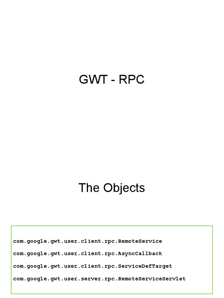 Gwt Rpc Pdf Callback Computer Programming Java Servlet